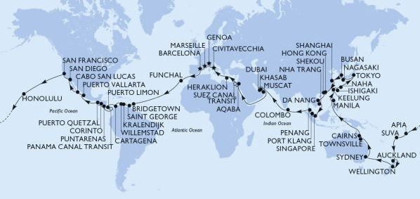 News: Buchungsstart für die MSC World Cruise 2026 ab €18.255